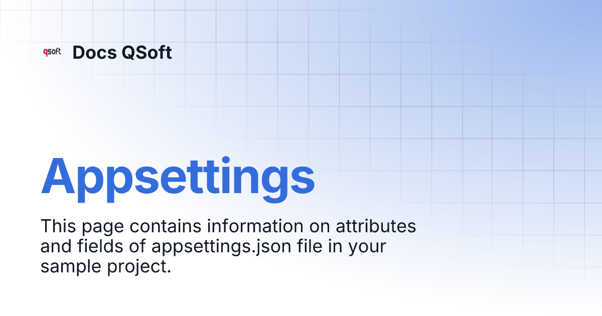 Appsettings | Docs QSoft