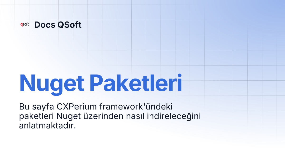 Nuget Paketleri | Docs QSoft